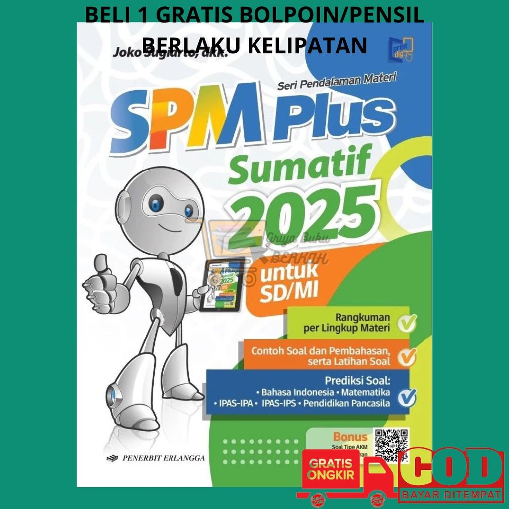 Jual Buku SPM plus 2025 sumatif sd mi original penerbit erlangga plus kunci jawaban dan pdf ...