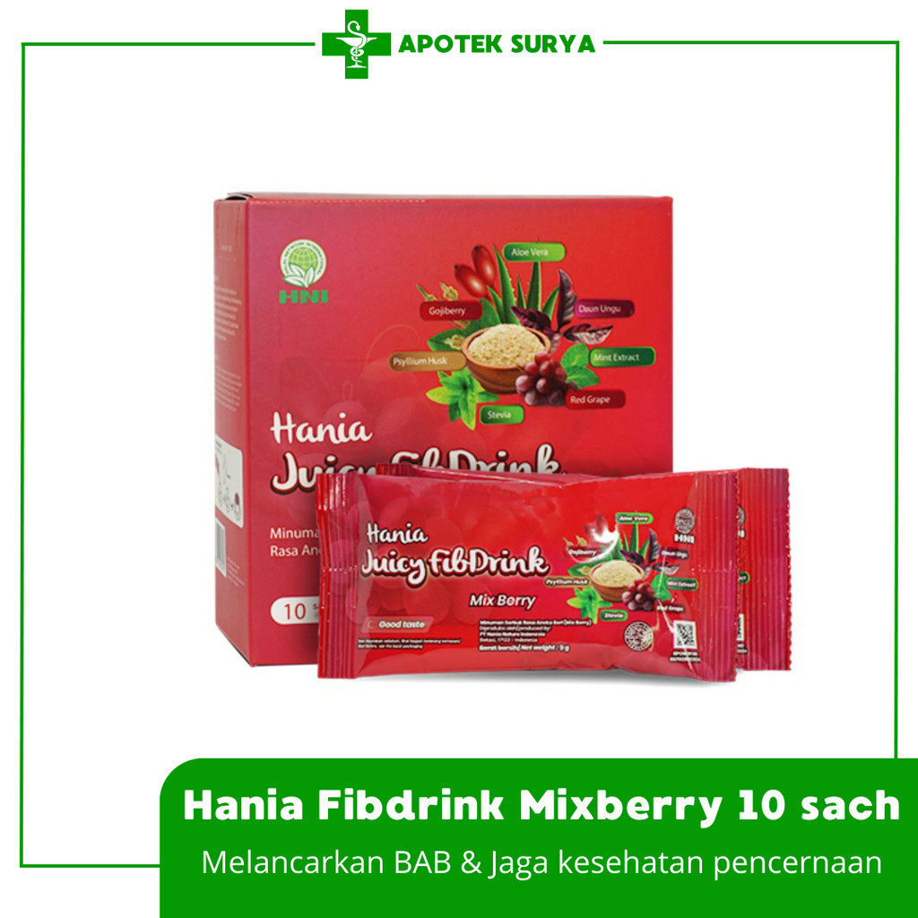 Jual Hania Juicy Fibdrink Mix berry 10 Scahet | Fiber Drink | MInuman ...