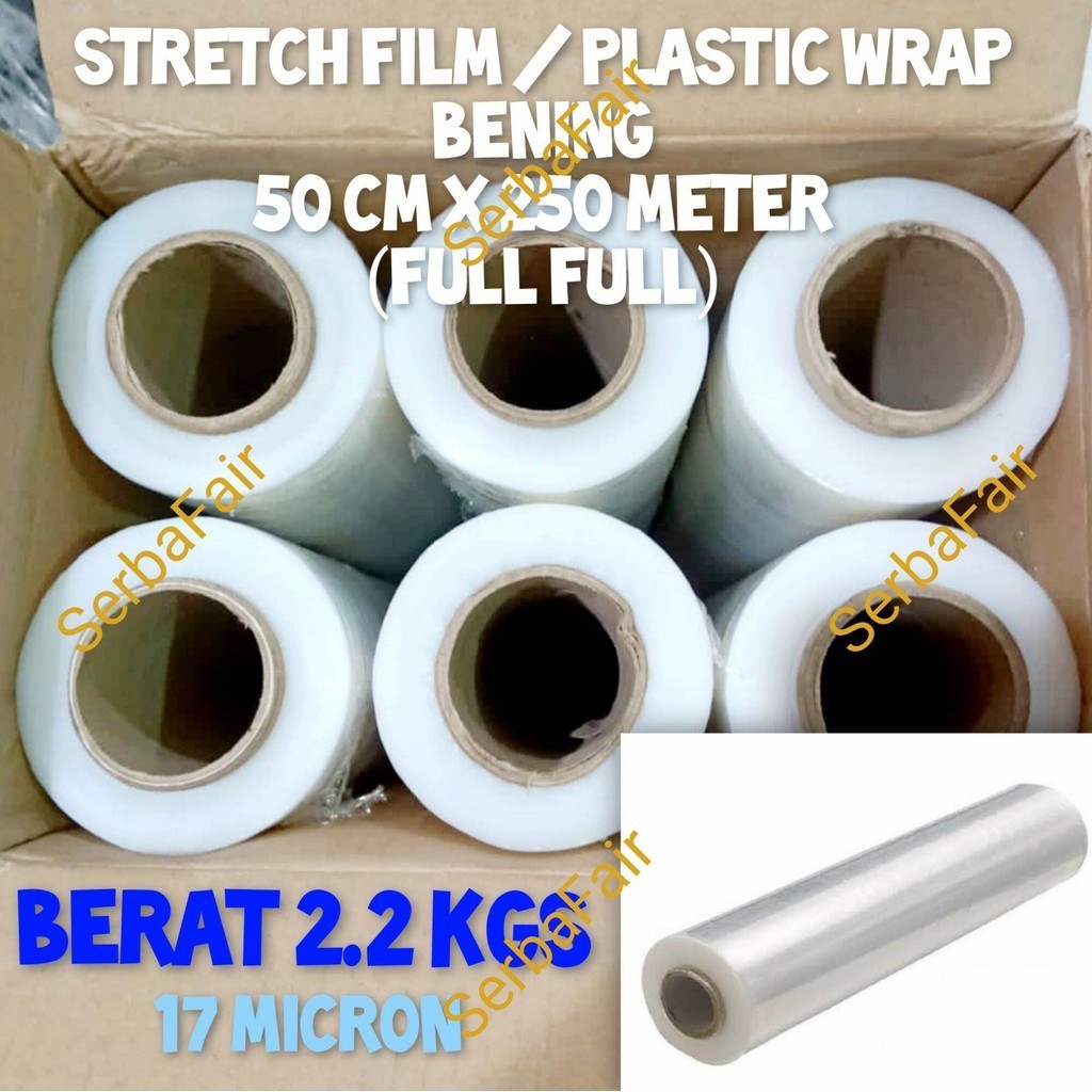 Jual Plastic Wrap Stretch Film / Wrapping 50CM x 250M 17Mic JAMIN FULL ...