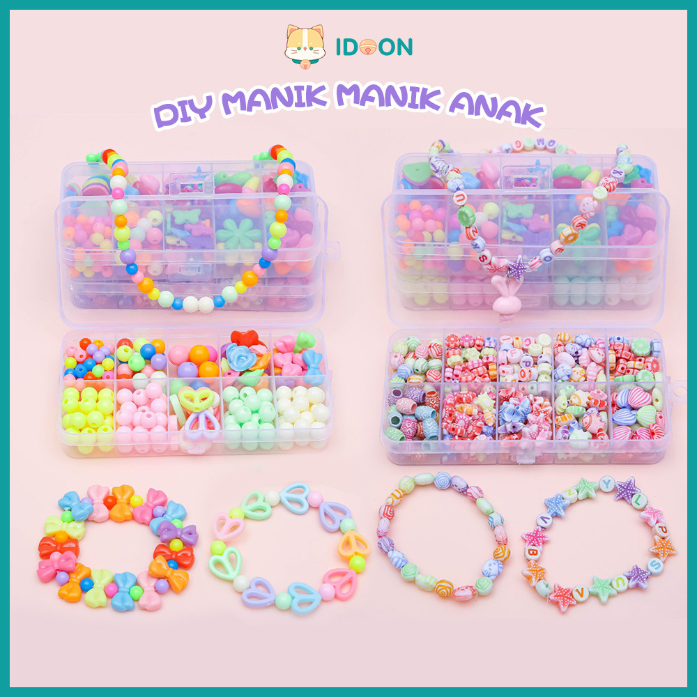 Jual IDOON diy beaded manik gelang kalung mainan edukasi kreatifitas ...