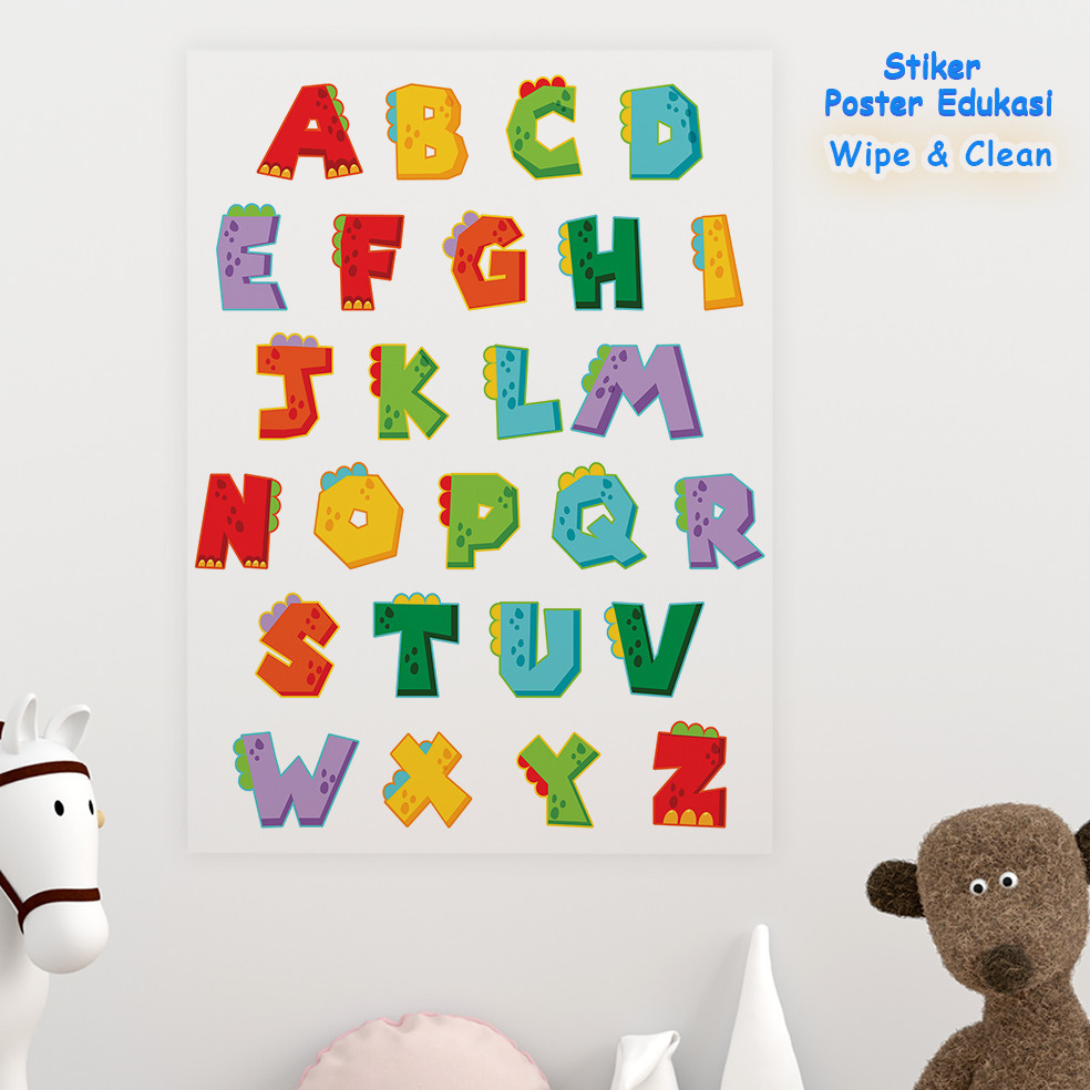 Jual Stiker Poster Dinding Alphabet, Angka dan Perkalian Edukasi Anak ...