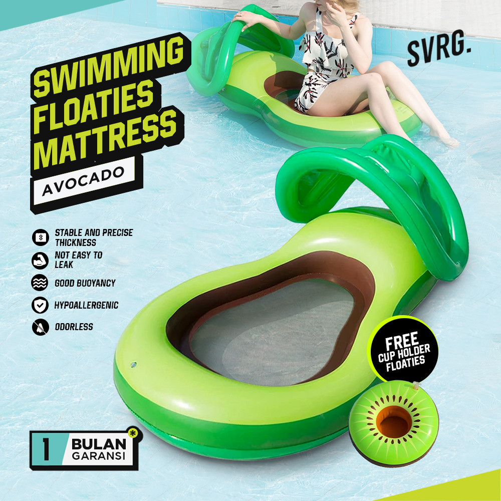 Jual SVRG. Swimming Floaties Mattress Avocado (FREE Cup Holder ...
