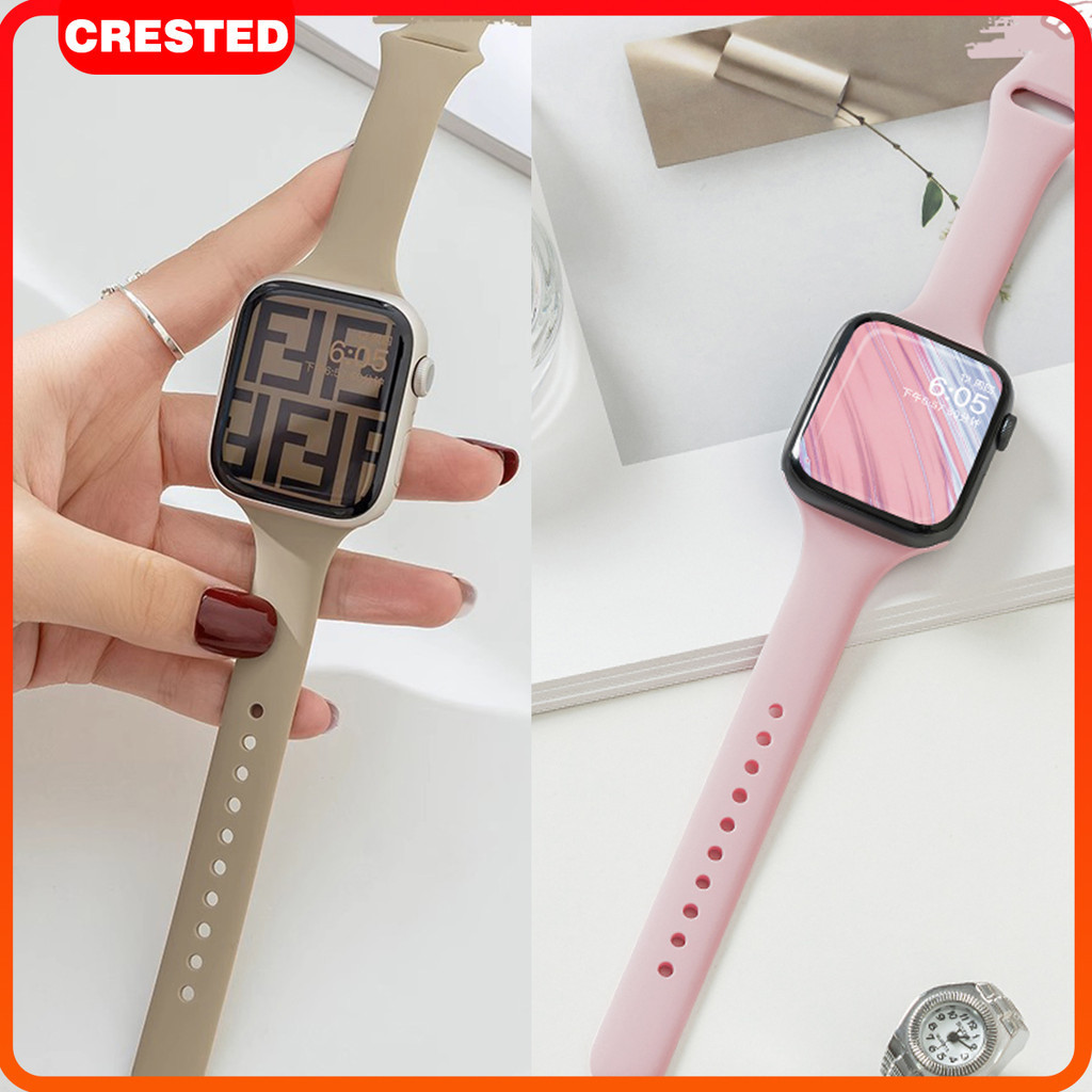 Jual Slim Silicone Strap for IWatch Apple Watch Ultra 2 Ultra Series 10 ...