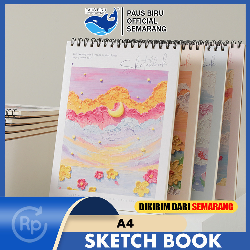 Jual Paus Biru - Sketch book polos A4 cantik Sketch pad Buku gambar ...
