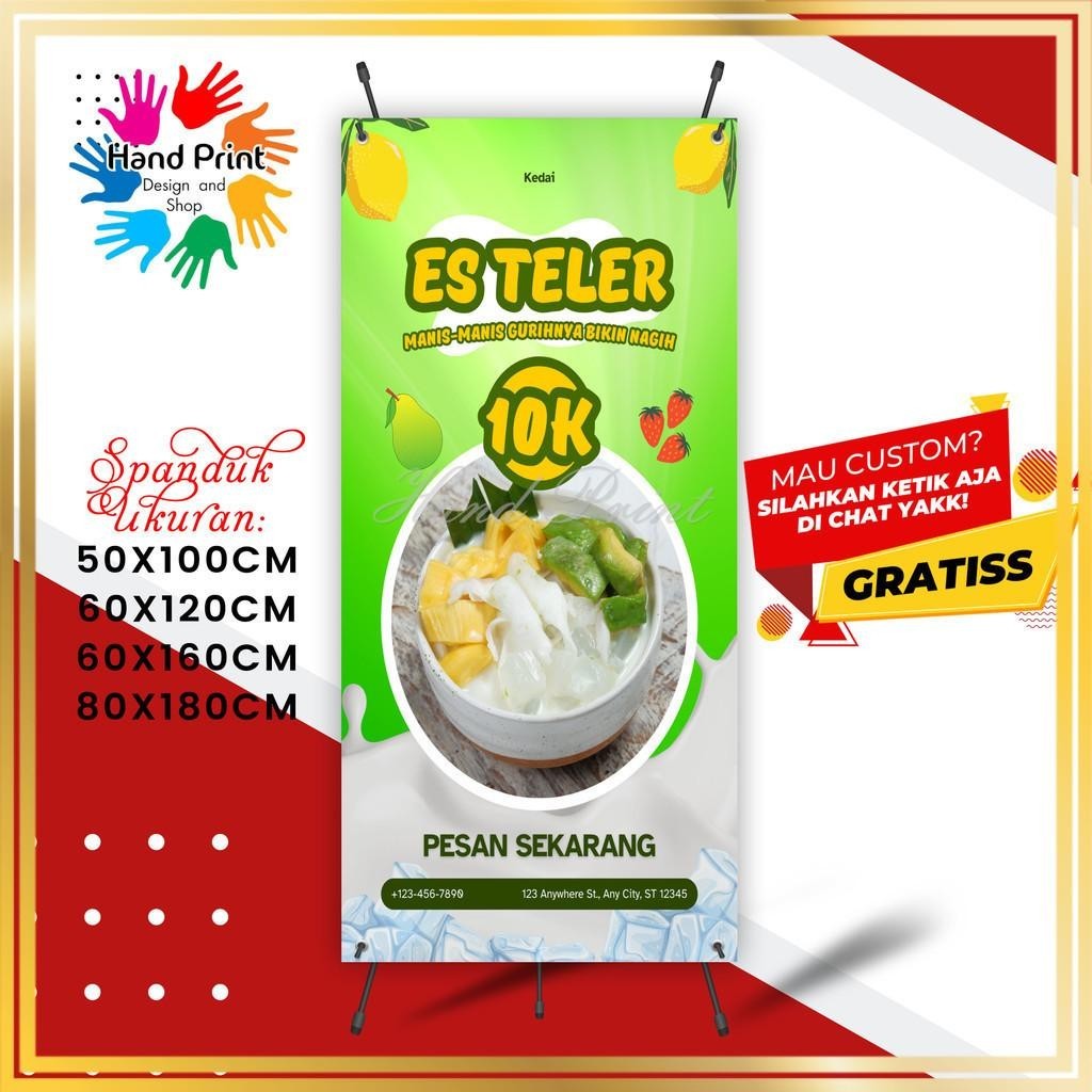 Jual SPANDUK BANNER Jualan Es Teler Es Doger MMT Spanduk Custom 60x160 ...