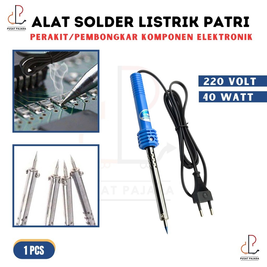 Jual Alat Solder Listrik Patri Listrik Timah Soldering Iron 40W 40Watt ...