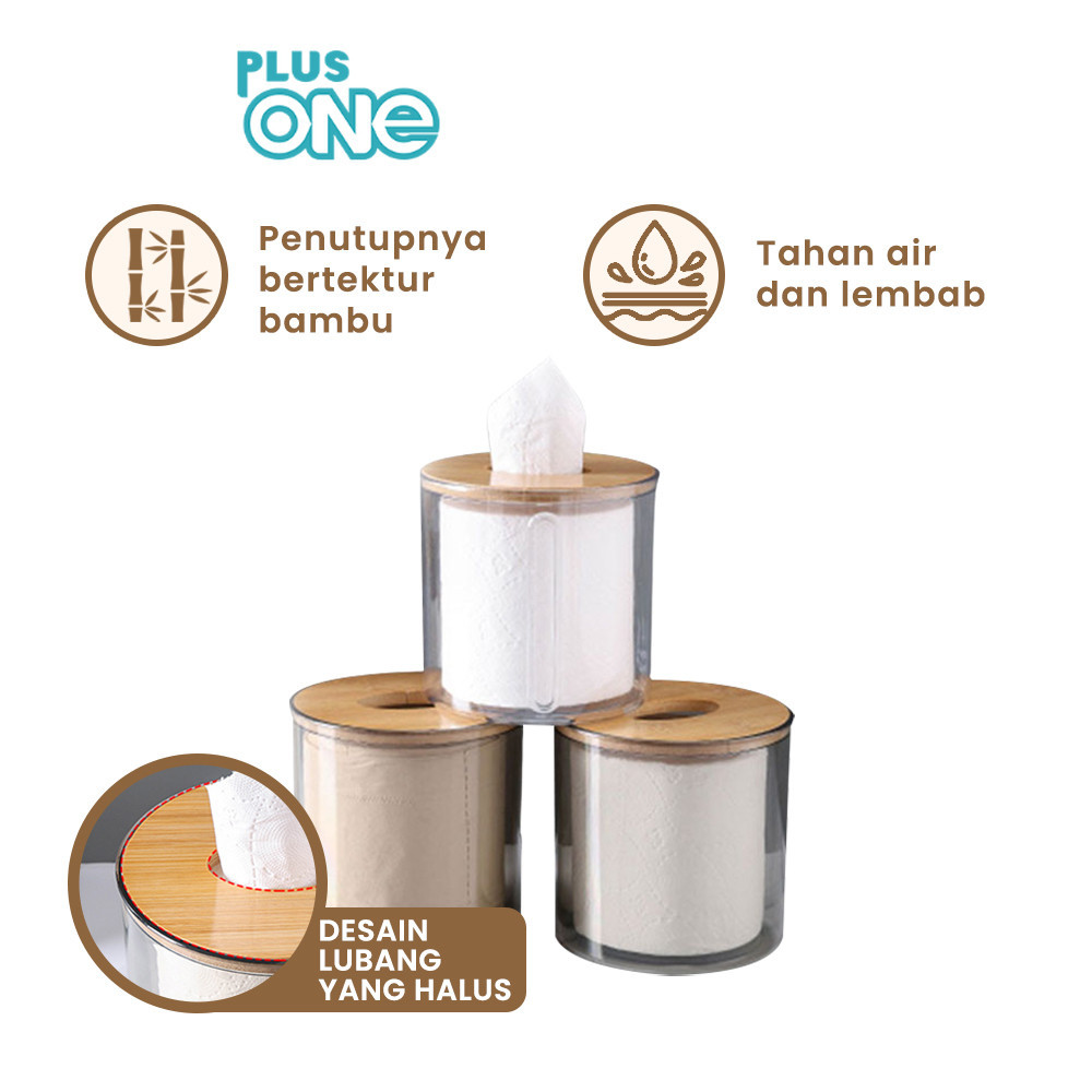 Jual Plus One - Kotak Tissue Tutup Kayu Roll 2in1 ( Tempel Dinding dan ...