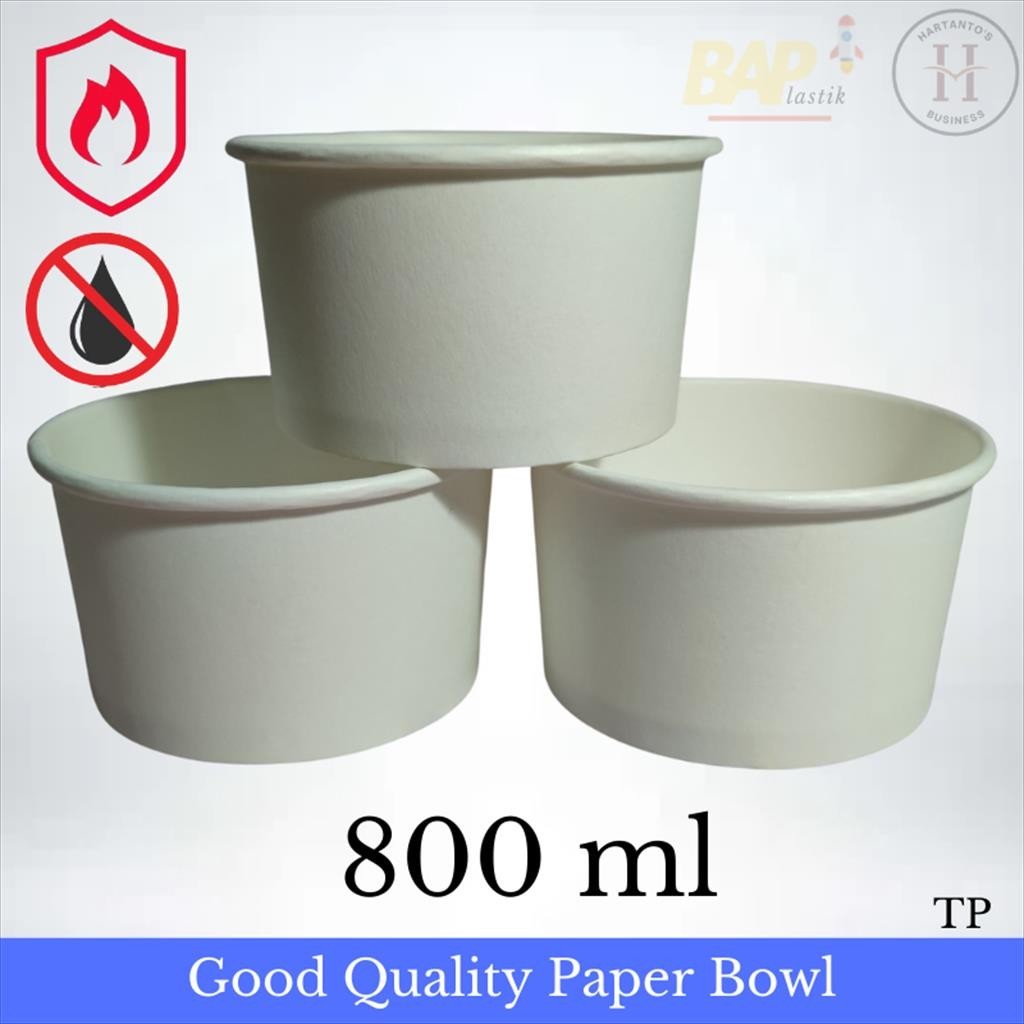 Jual Paper Bowl 800 ml Polos (TP) | Shopee Indonesia