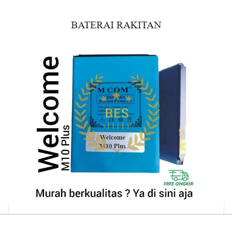 Jual Baterai MCOM for Welcome M10 Plus Double Power 5000mAh batere batre batrai battery | Shopee ...