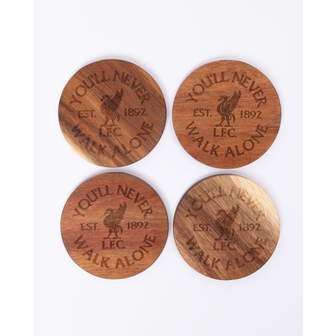 Jual LFC 4 PK Wooden Coaster Set, Tatakan Gelas Liverpool FC, Official ...