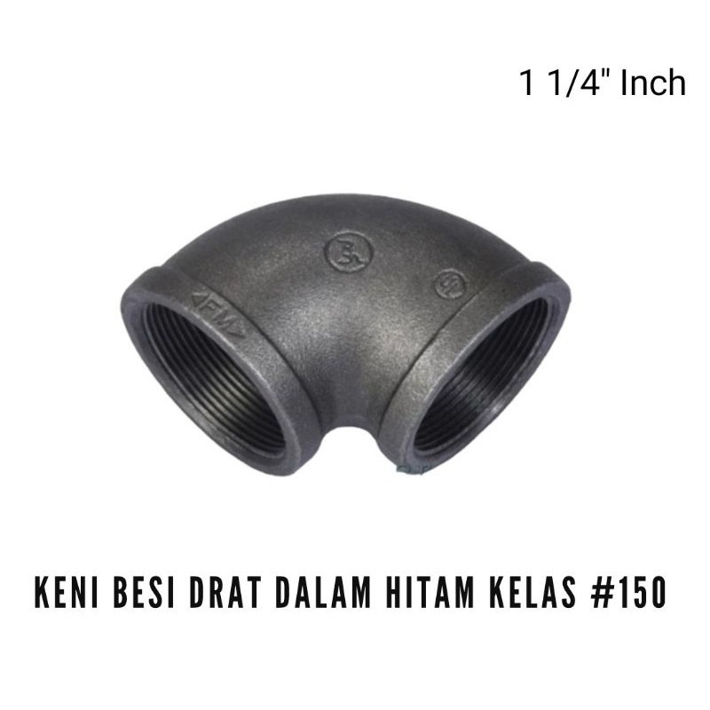 Jual Keni drat/Elbow drat/Knee besi 1 1/4" inch drat dalam hitam KELAS ...