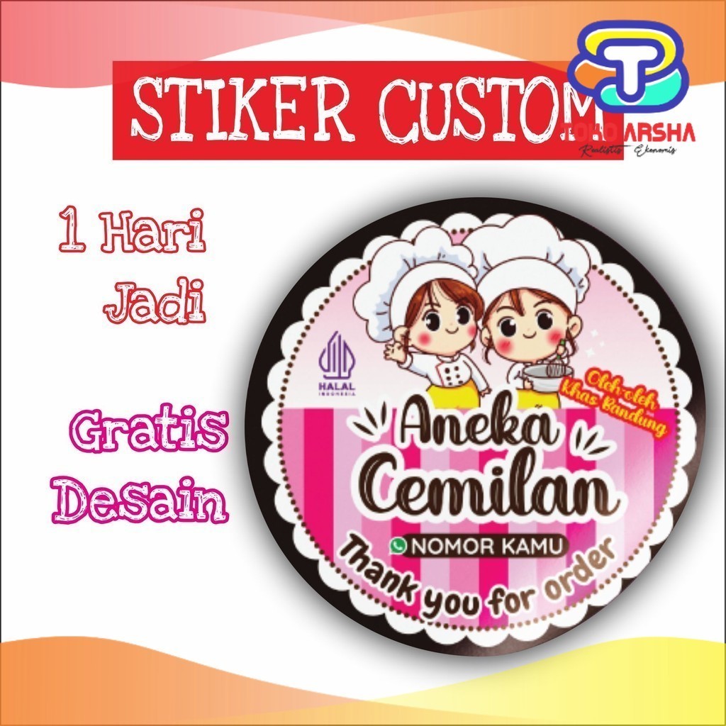 Jual [isi 120 stiker 5cm] Makanan Stiker Label Makanan Stiker Kemasan ...
