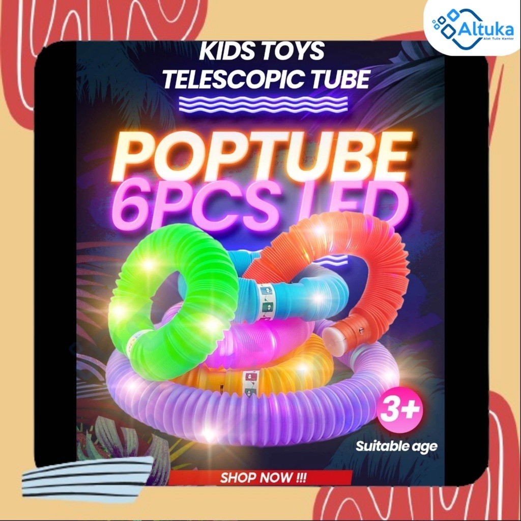 Jual Mainan Anak Pop Pipes / Pop Tube Light Up / Pipa LED | Shopee ...