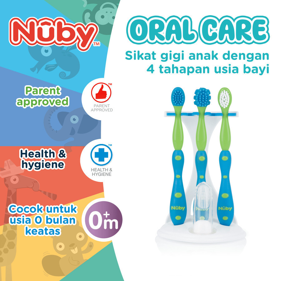 Jual Nuby Oral Care Set 4-Stage System - Sikat Gigi Anak Bayi 4 Tahapan ...