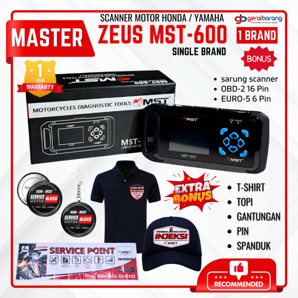 Jual Scanner Motor Injeksi HONDA - MASTER ZEUS MST-600 Single Brand ...