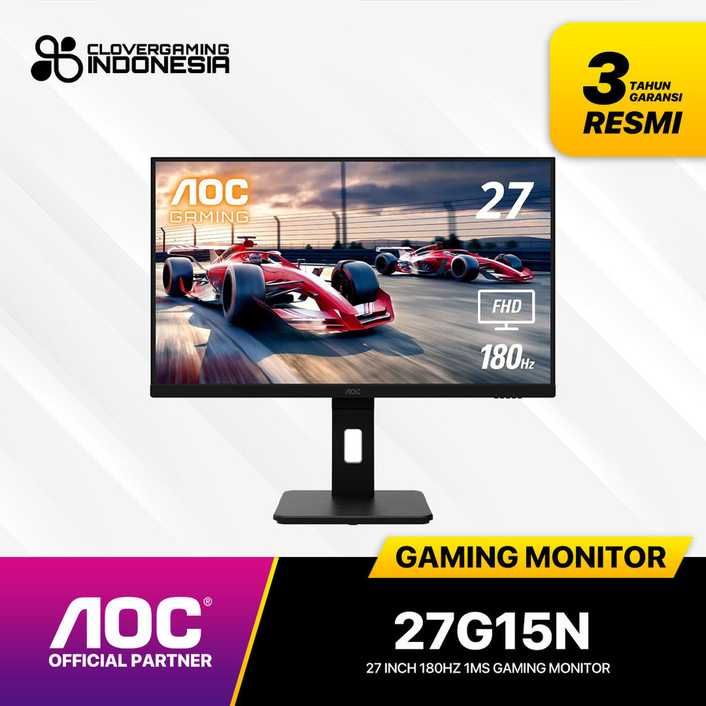 Jual AOC 27G15N 27" 1080p FHD VA 180Hz 1ms HDR10 Ergonomic Stand ...