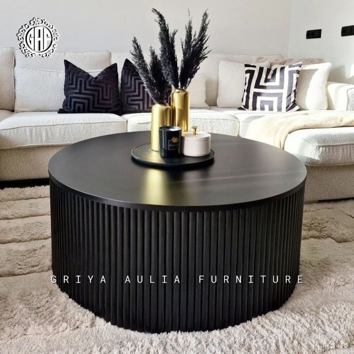 Jual ROUND COFFEE TABLE MINIMALIS - MEJA TAMU BUNDAR KAYU JATI - MEJA ...