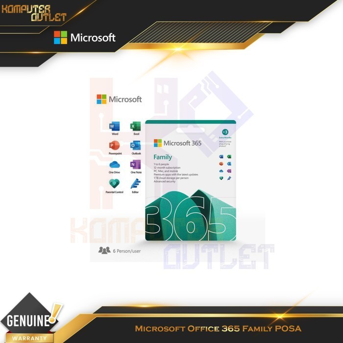 Jual Microsoft Office 365 Family 2019 2021 Posa Card Original & Resmi ...