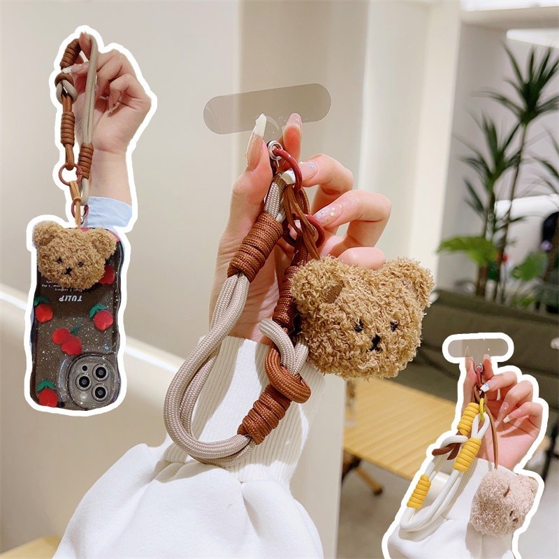 Jual [Termasuk Boneka] Korean Cute Cartoon 3D Plush Fuzzy Bears hp Clip ...