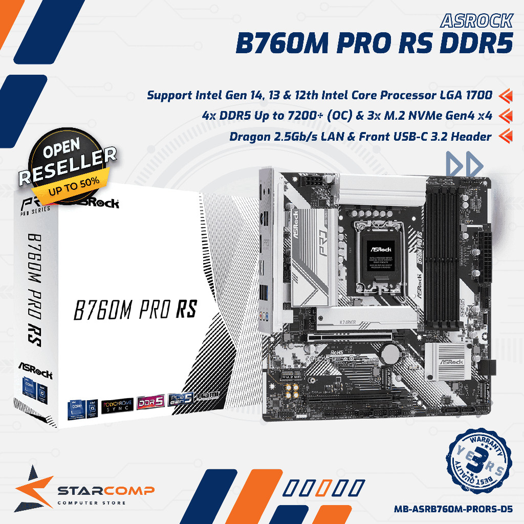 Jual ASRock B760M PRO RS DDR5 Motherboard LGA 1700 M-ATX B760 Mobo ...