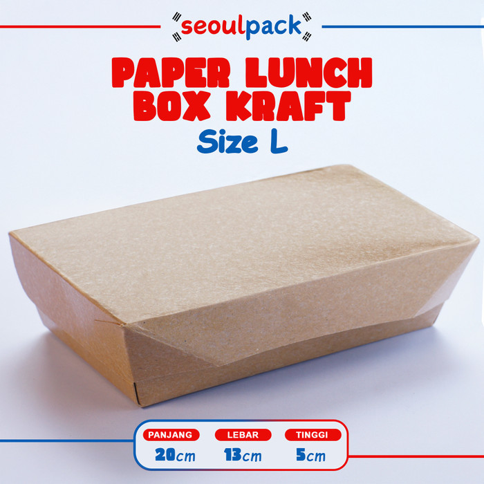 Jual Paper Lunch Box Kraft Eco L (50pcs) - Kotak Makan Kertas, Paper ...