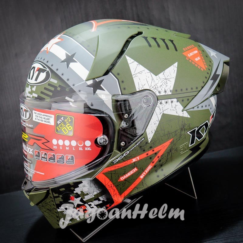 Jual DISCONT KYT HELM R2R PRO ASSAULT | MATT ARMY GREEN | DOUBLE VISOR ...