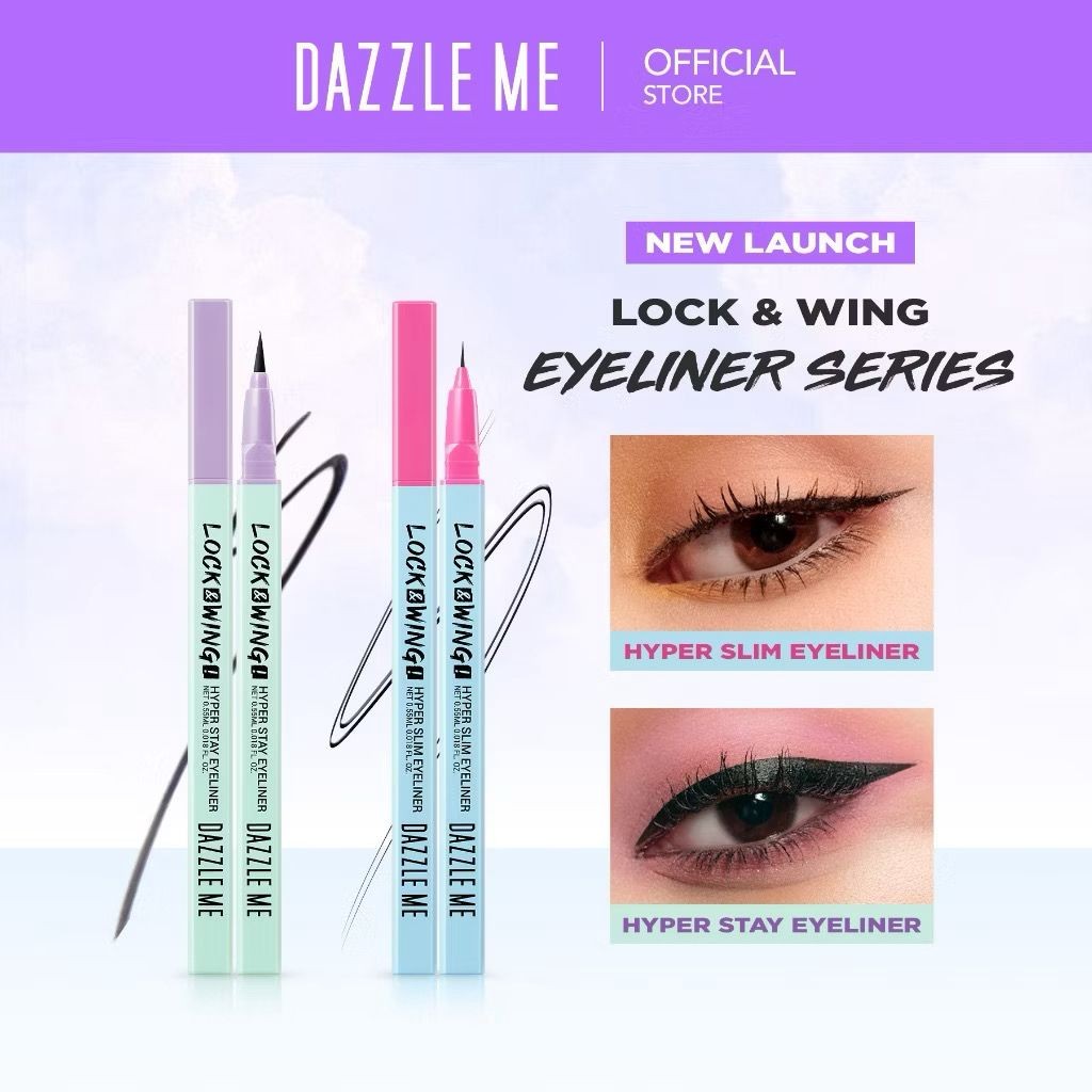 Jual DAZZLE ME Lock & Wing! Duo Eyeliner Series Hyper Stay and Hyper Slim 0.55ml BPOM | Shopee ...