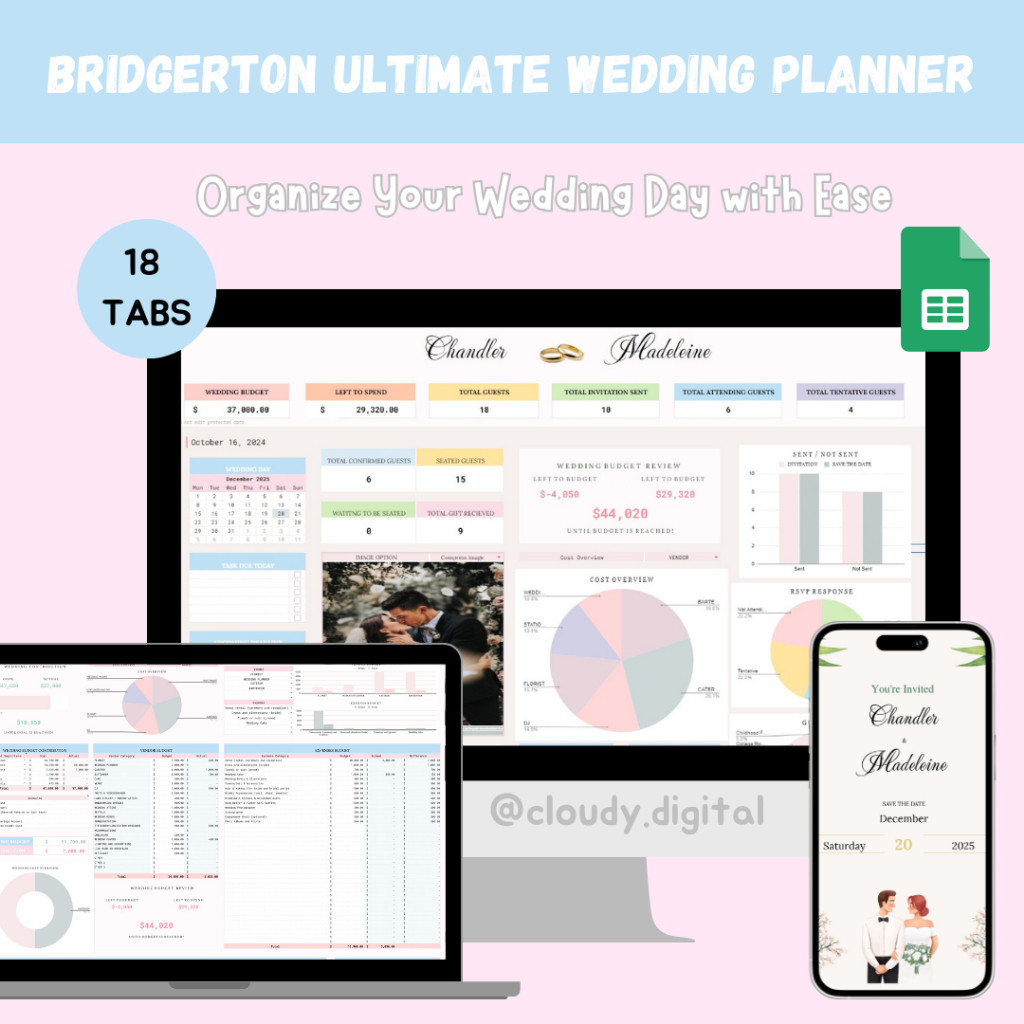 Jual Wedding Planner Digital Google Spreadsheet --- Bridgerton Ultimate ...