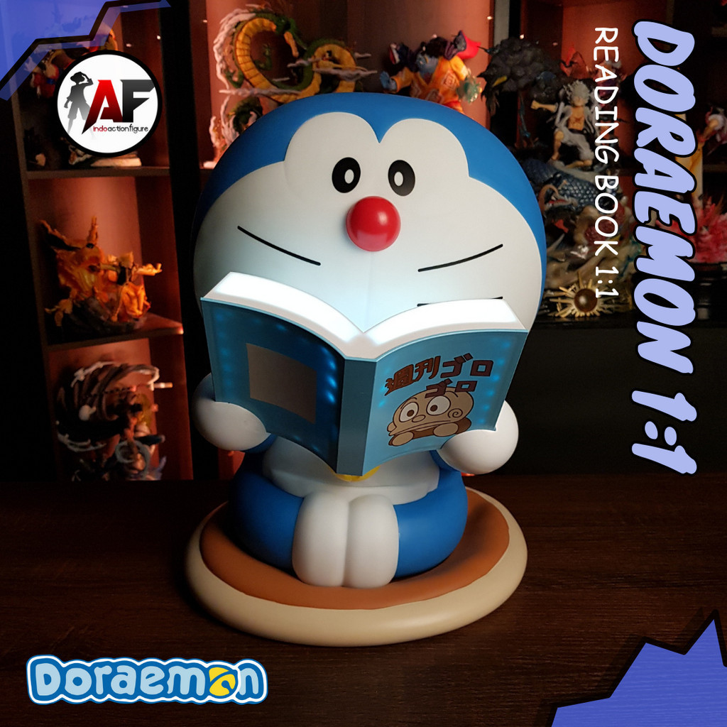 Jual JUMBO! Statue Doraemon Reading Book Real Size with LED cable ...