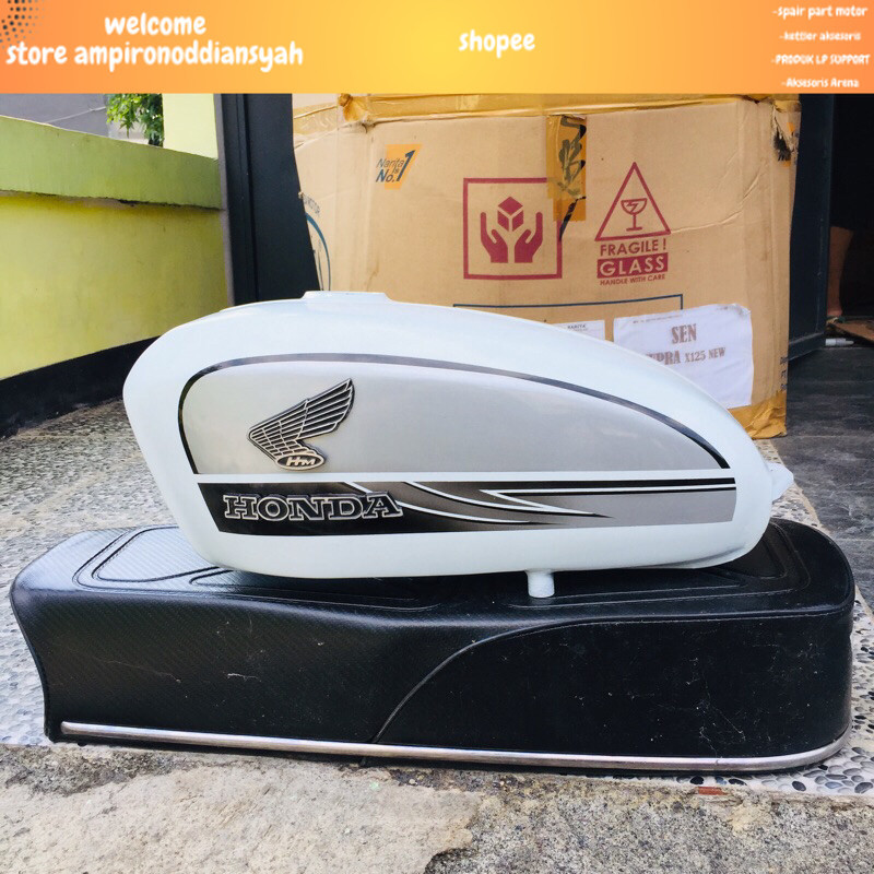 Jual tangki honda cb press tangki set jog warna putih silver tangki ...