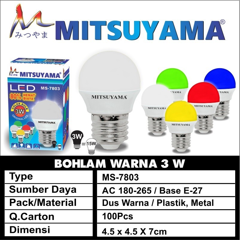 Jual Lampu Bohlam Bohlam hias 3 Watt Bohlam Warna Berwarna kuning Putih ...