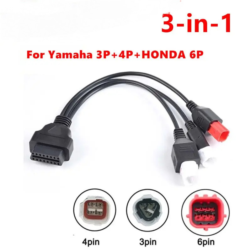 Jual OBD2 Motorcycle Diagnostic Cable For YAMAHA Honda 3Pin 4Pin ...