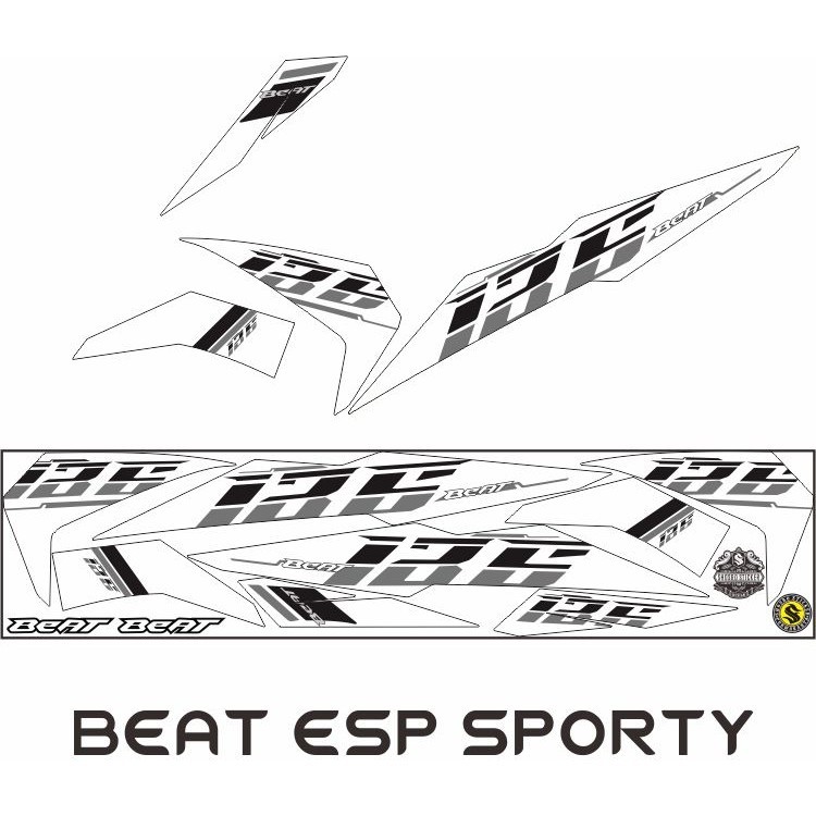 Jual COD / STIKER STIKER BEAT ESP SPORTI 2017 2018 PUTIH STRIPING POLET ...