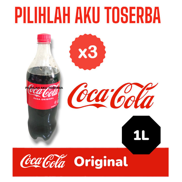 Jual Coca Cola Original BOTOL PET 1 LITER - ( HARGA 3 BOTOL ) | Shopee ...