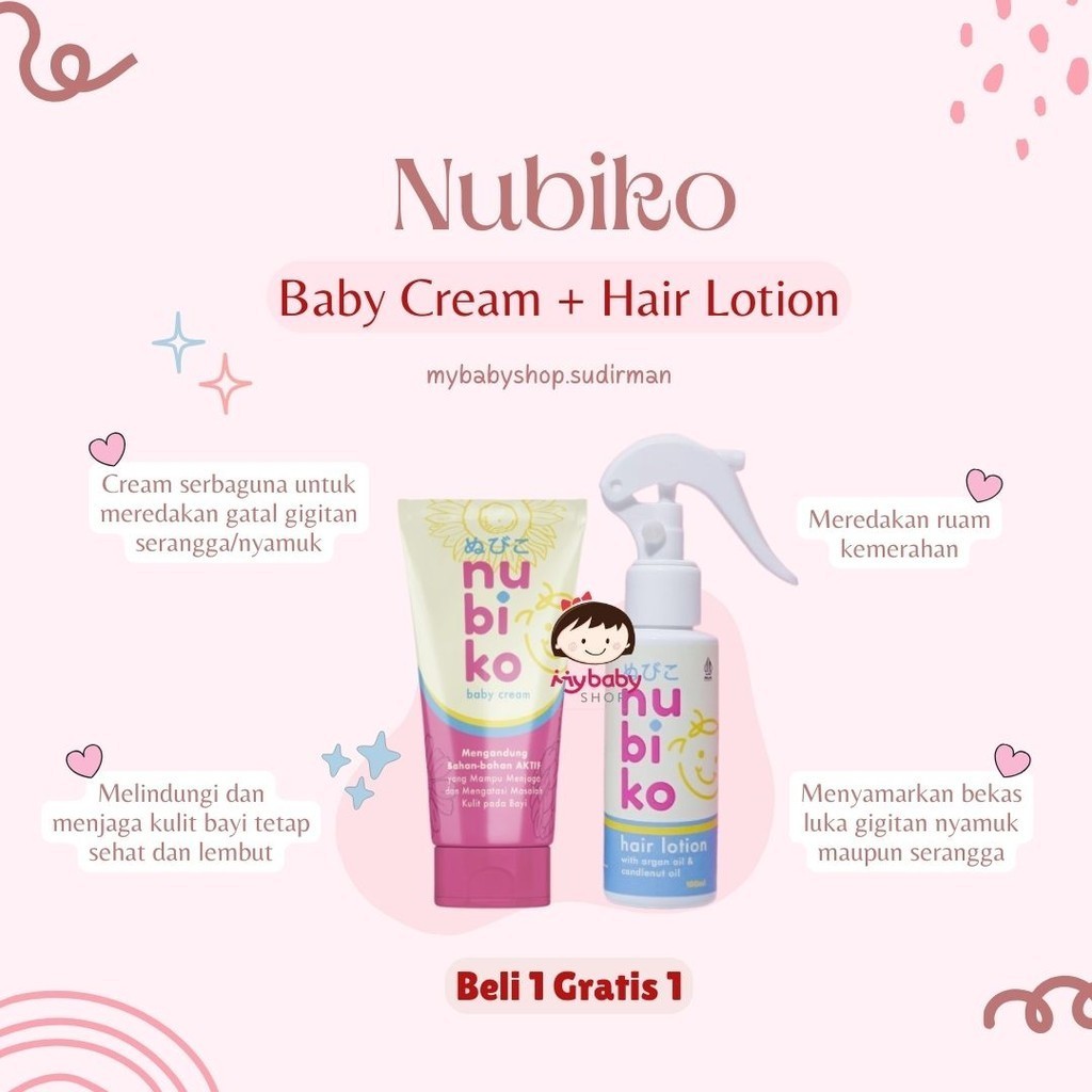 Jual Nubiko Skincare Cream Anak Buy 1 Get 1 Free Hair lotion | Untuk ...