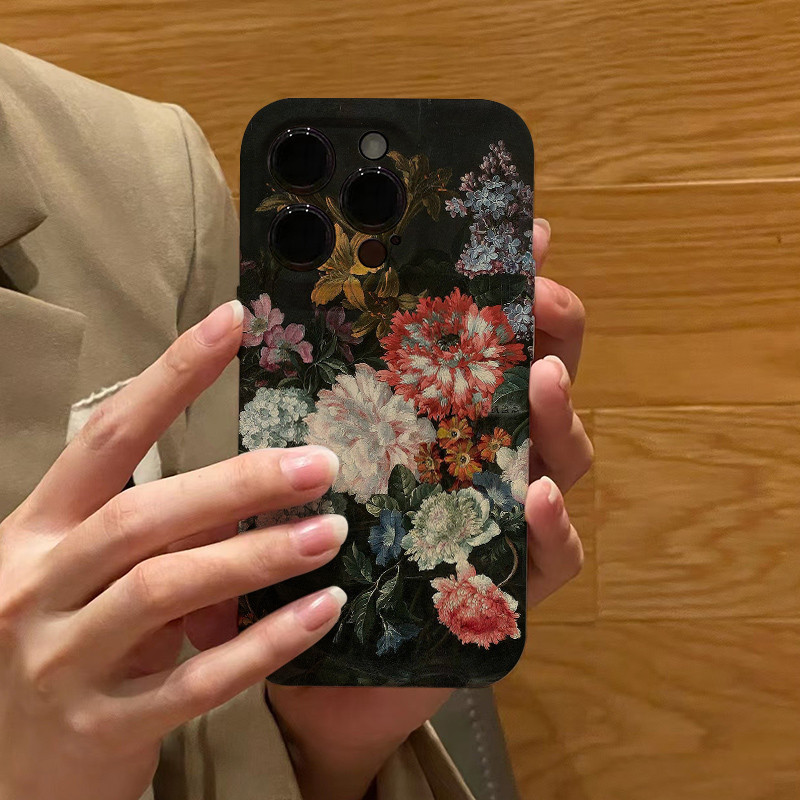 Jual Oil painting flowers Case for Iphone 15 11 13 12 14 Pro Max X XR XS Max 6 6s 7 8 Plus ...