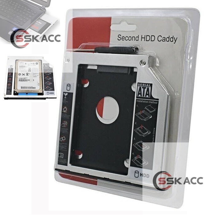 Jual SSD HDD Caddy Slim Tebal 9.5mm 12.7mm SATA DVD Slot Hardisk Hard ...