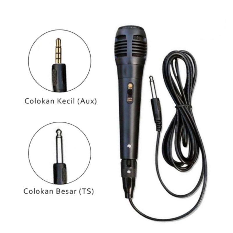 Jual MT MICROPHONE KABEL KARAOKE Colokan Kecil 3,5mm Dan Besar Murah ...