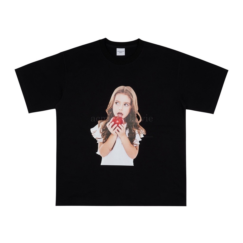 Jual [COD] [ADLV] Baby Face Apple Girl Short Sleeve T-Shirt Black ...