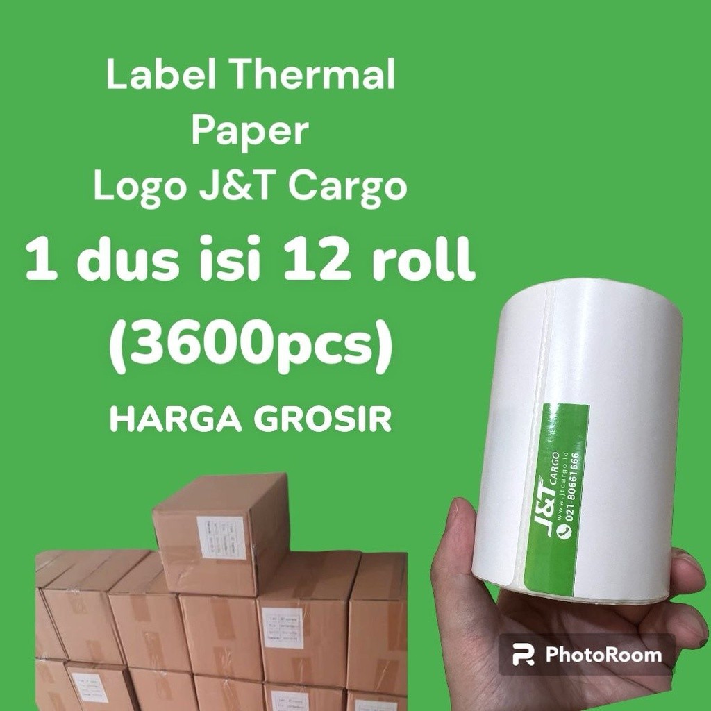 Jual Kertas Thermal Label Barcode JNT Cargo 1 DUS isi 12 Roll 100x100mm ...