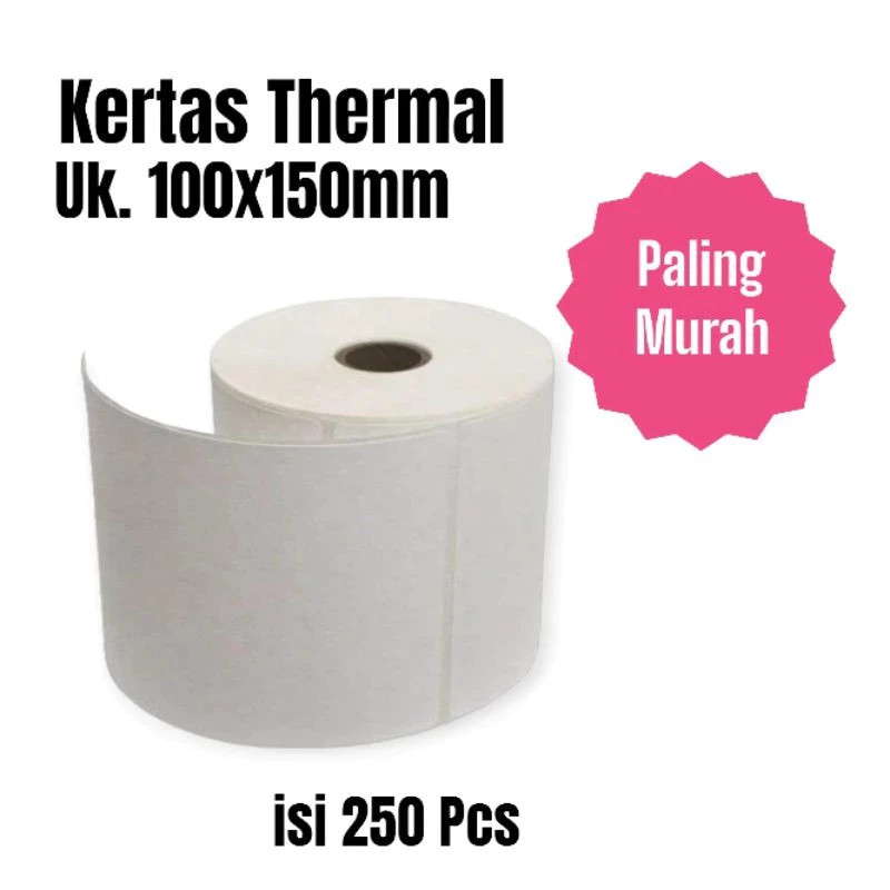 Jual Kertas Label Thermal, Sticker Barcode ukuran A6, 100x150mm isi ...