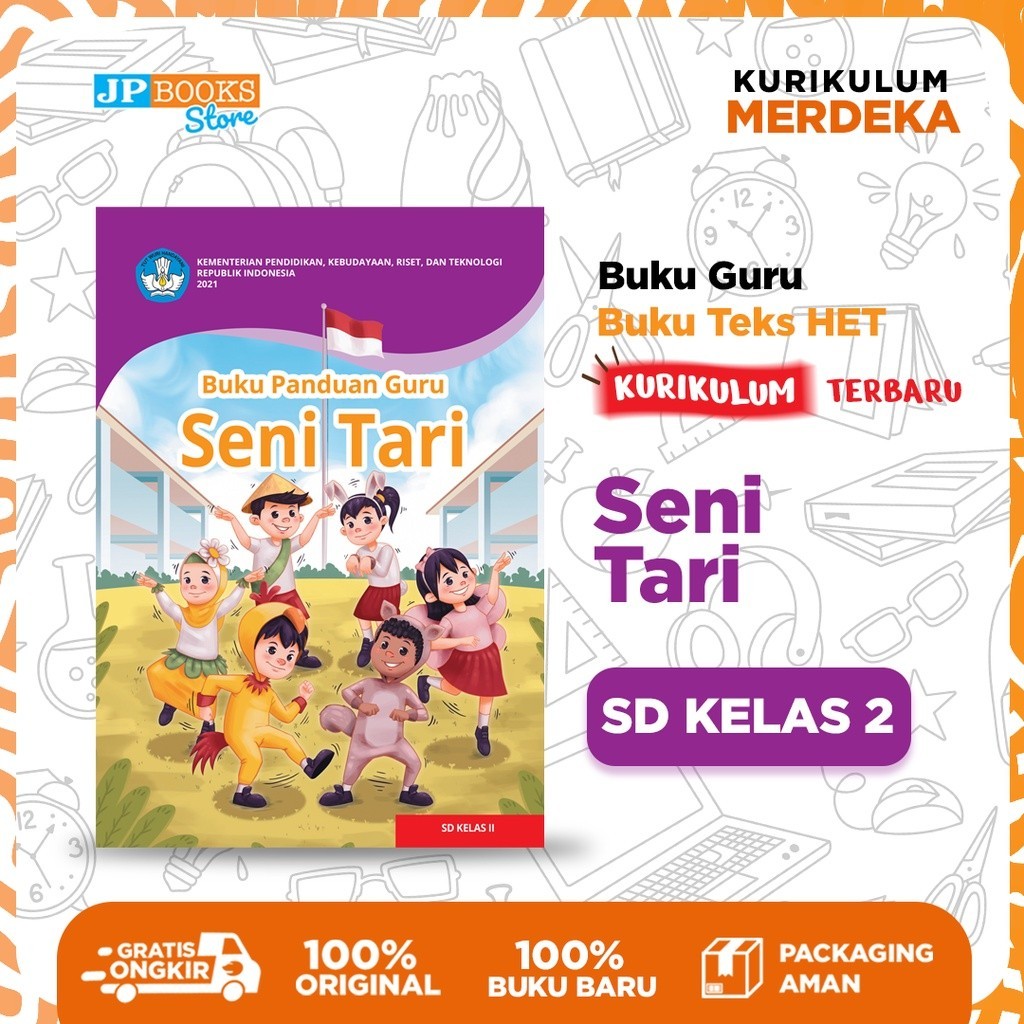 Jual JP Books – (KURIKULUM TERBARU) Buku Guru / Buku Teks HET Kurmer Sekolah Seni Tari SD Kelas ...