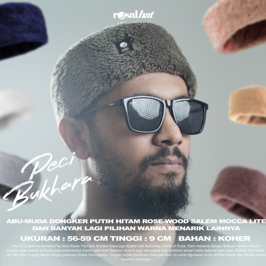 Jual Rosal Peci Bukhara Rusia Peci Kopiah Songkok Kopeah Topi Haji ...