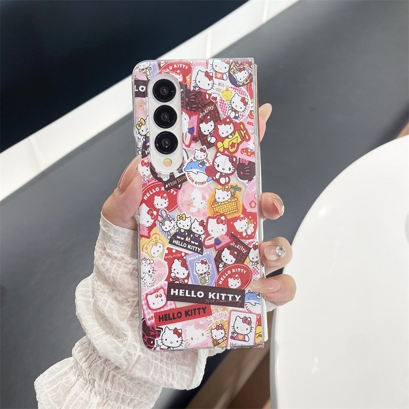 Jual · Z Fold6 Casing Cartoon Hello Kitty PC Hard Flip Phone Cover For ...