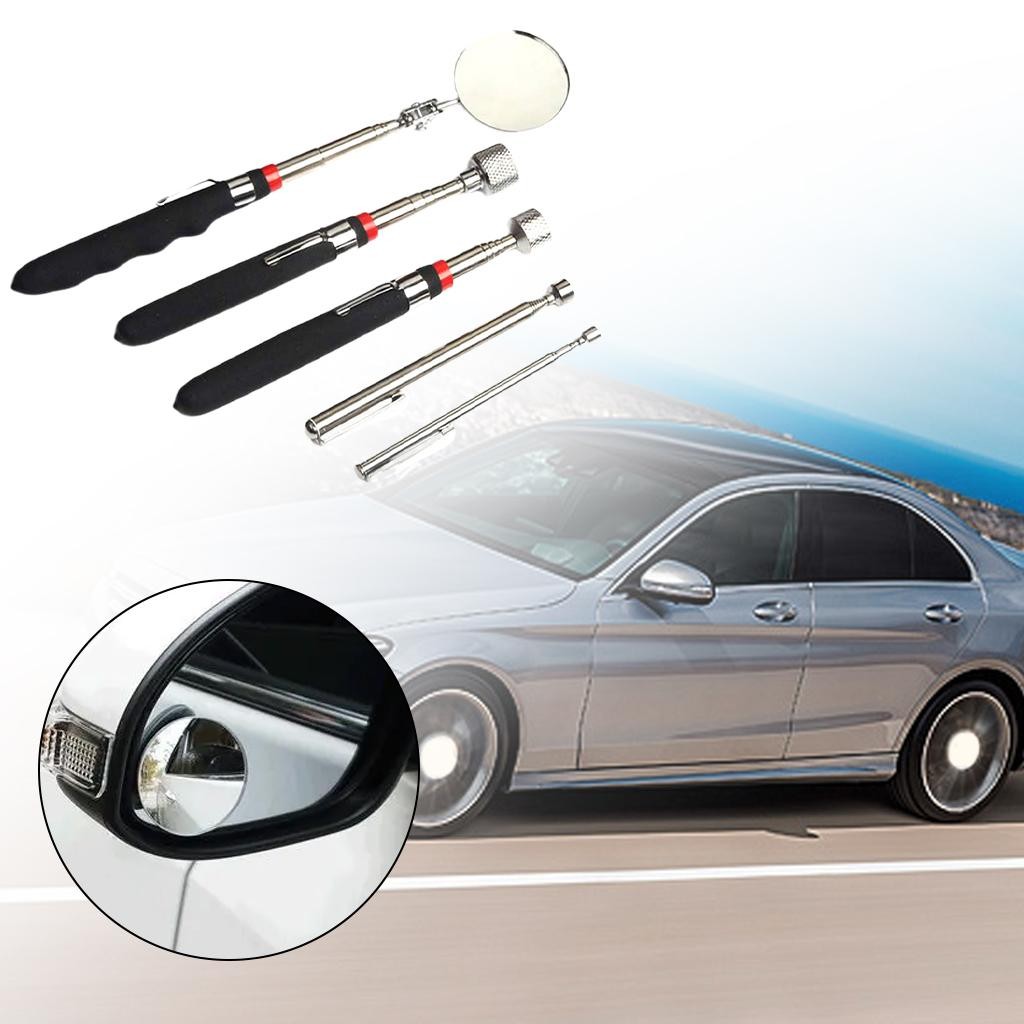Jual 5 Pieces Magnetic Telescoping Round Inspection Mirror Flexible ...