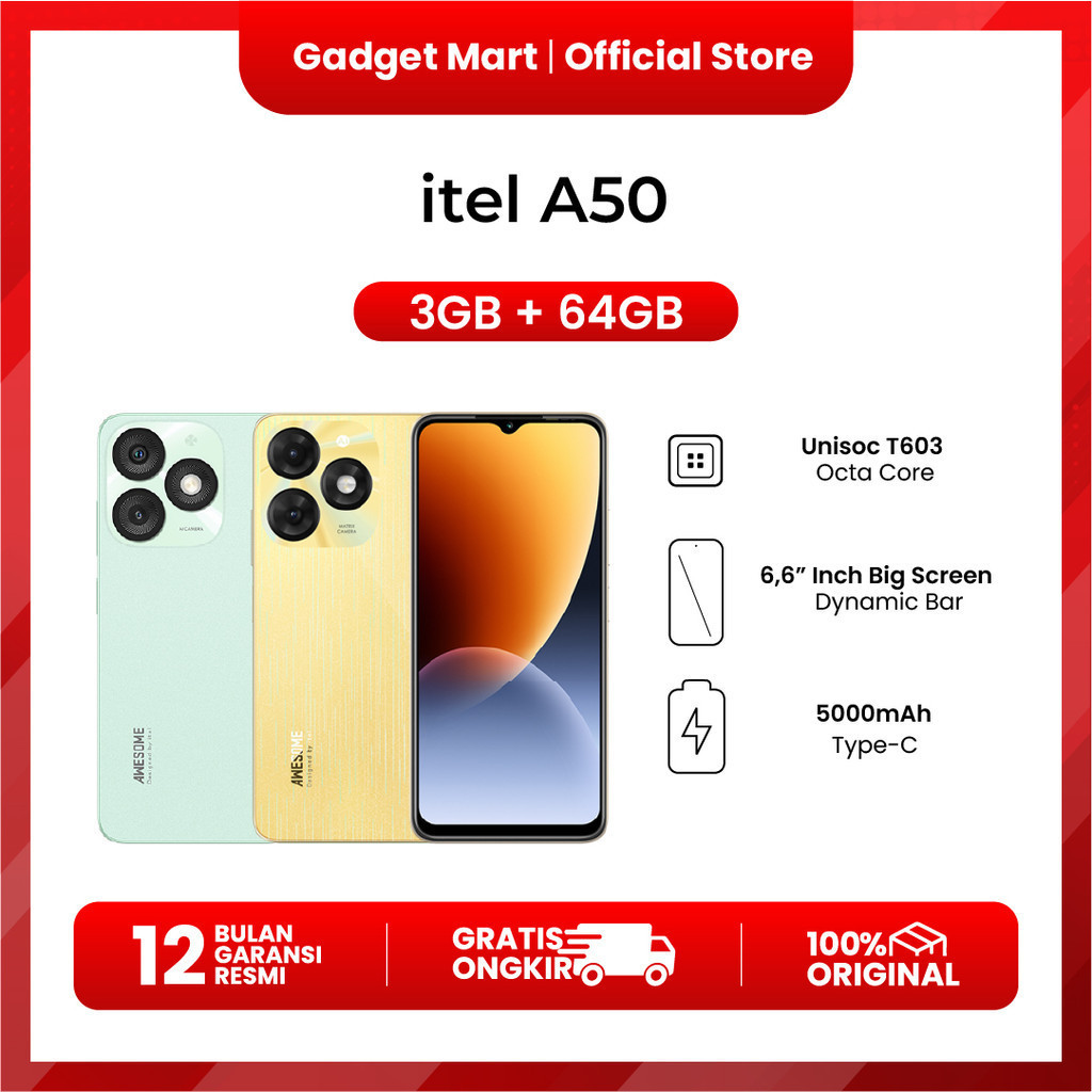 Jual Itel A50 3/64GB - Garansi Resmi | Shopee Indonesia
