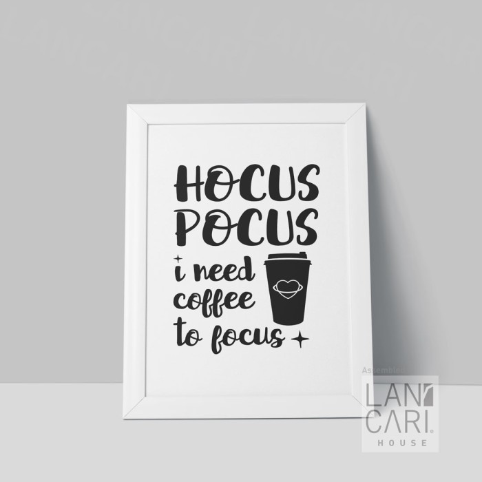 Jual Lukisan Quotes Coffee To Focus Minimalis Frame Hiasan Kafe Decor ...
