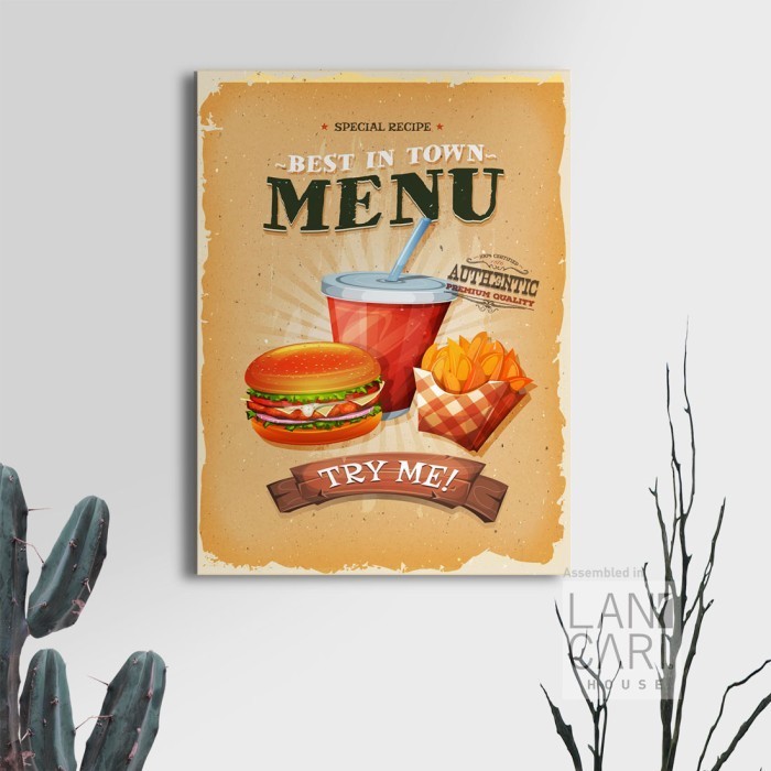 Jual Dekorasi Best In Town Menu Jadul Vintage Frameless Hiasan Dinding ...