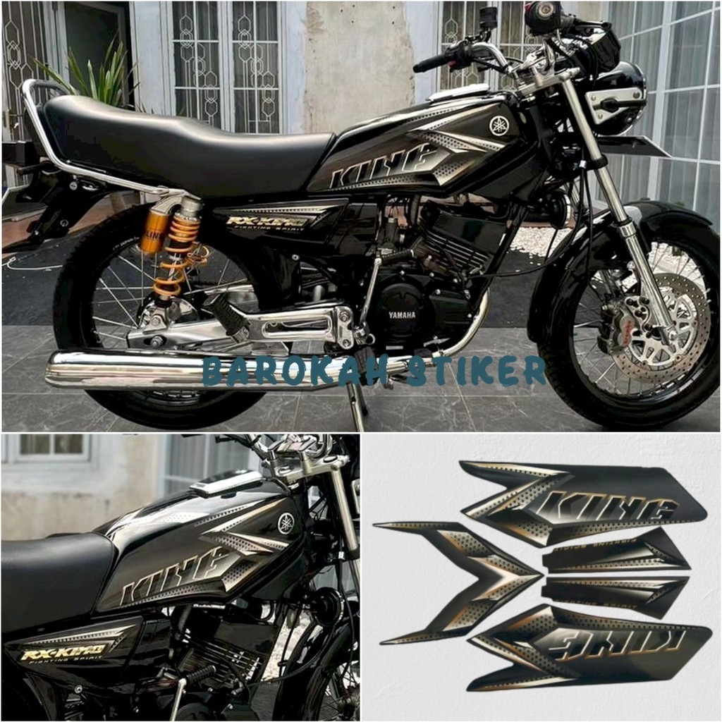 Jual Striping stiker polet Yamaha RX king 2008 hitam stiker les body ...