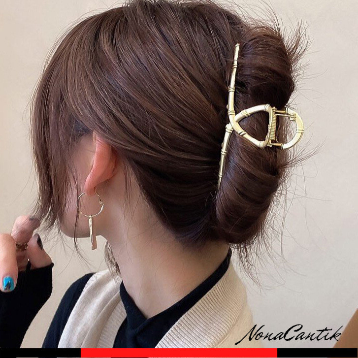 Jual Jepit Rambut Korea Besi 11.5cm Model Simpul Motif Bambu Jepitan ...